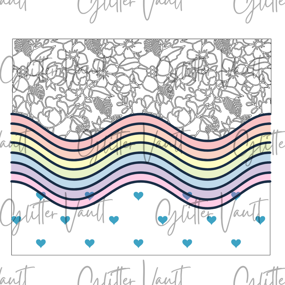 Pastel Squiggle Rainbow tumbler template - Digital File – Glitter Vault